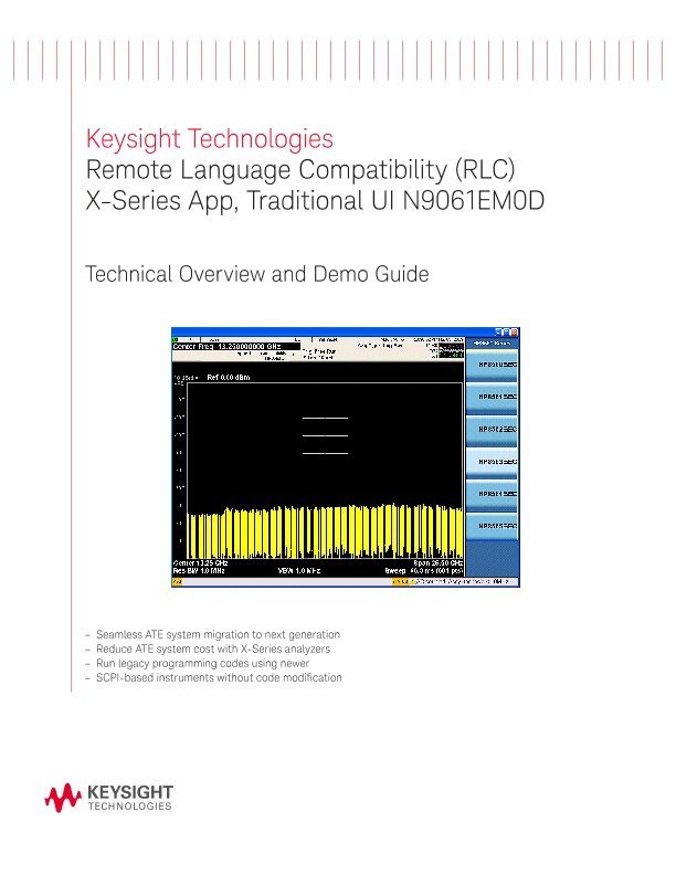 Remote Language Compatibility (RLC) X-Series App, Traditional UI N9061EM0D PDF Asset Page | Keysight
